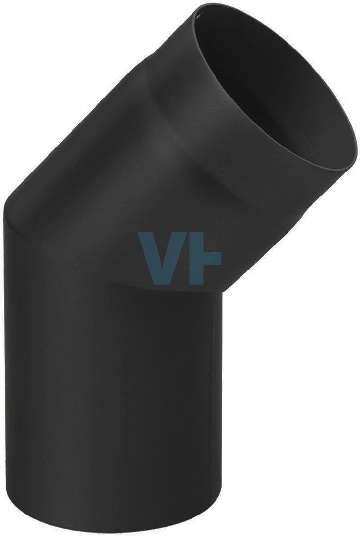 Bocht 45° Zwart Staal 2mm Ø130 mm | Alles voor het dak onder één dak