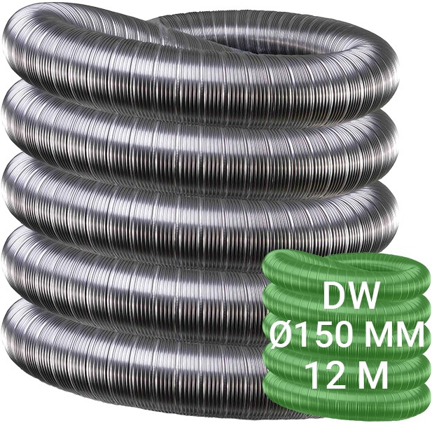 Rvs Flex Buis | Ø150 mm | 12 meter Dubbelwandig | Alles voor het dak ...