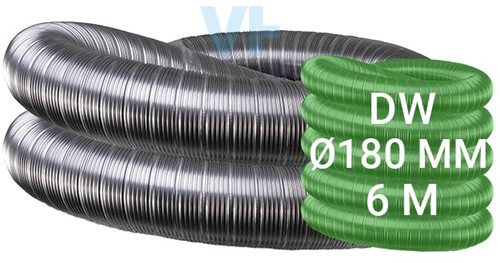 Rvs Flex Buis | Ø180 mm | 6 meter Dubbelwandig | Alles voor het dak ...